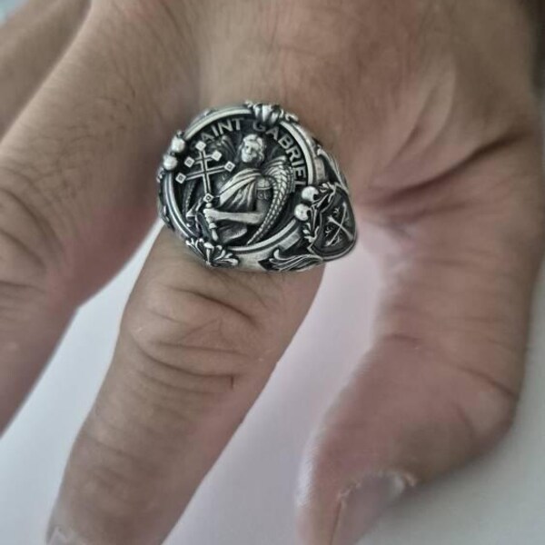 Barong God of Good Mens Ring in Silver, Balinese Mythology Gothic Ring ...