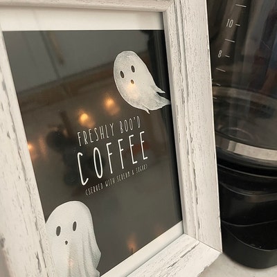 INSTANT DOWNLOAD Scream and Sugar Sign, Black Halloween Coffee Bar ...