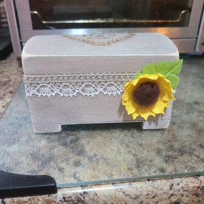 Sunflower Wedding Box Sunflower Ring Pillow Bearer Box Personalized ...