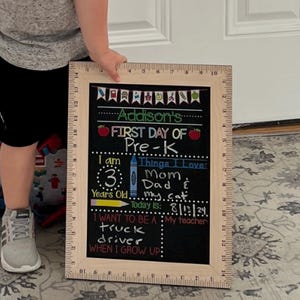 First Day of School Sign, Real Reusable First Day of School Chalkboard ...
