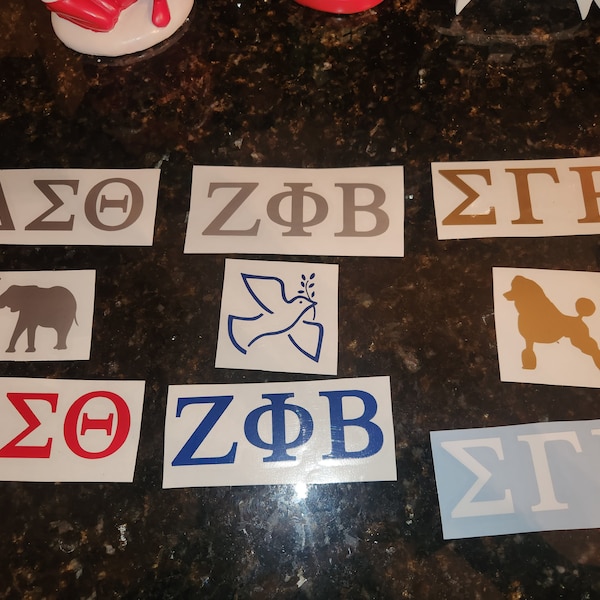 Decal - Individual Greek Letters, Sorority, Fraternity, College Custom ...