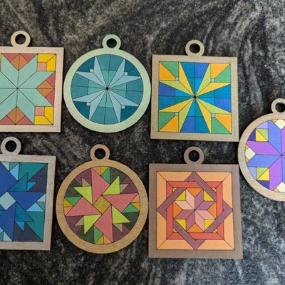 Laser Cut 8-piece Barn Quilt Blanks Supplies for Creative DIY Art Home ...