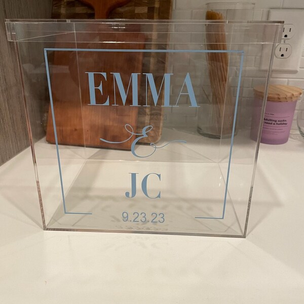 Personalized Wedding Card Box | Personalized Raised Text Card Box | 3D ...