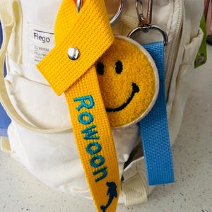 Colorful School Bag Embroidery Name Tag Lunch Bag Chain Kids Name Tag ...