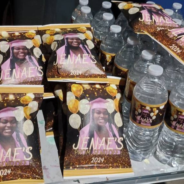 Prom Send off Treat Bundle, Gold, Prom Water Label, Prom Candy Bar ...