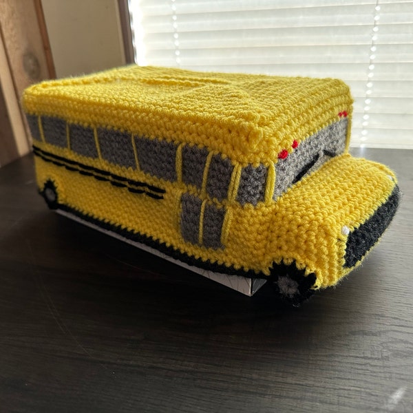 PDF Crochet Pattern - School Bus Tissue Box Cover Pattern, Teacher's ...