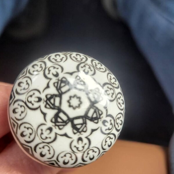 Blue and White Mixed Design Ceramic Knobs Kitchen Cabinet Drawer Knobs Hardware Knobs Drawer ...