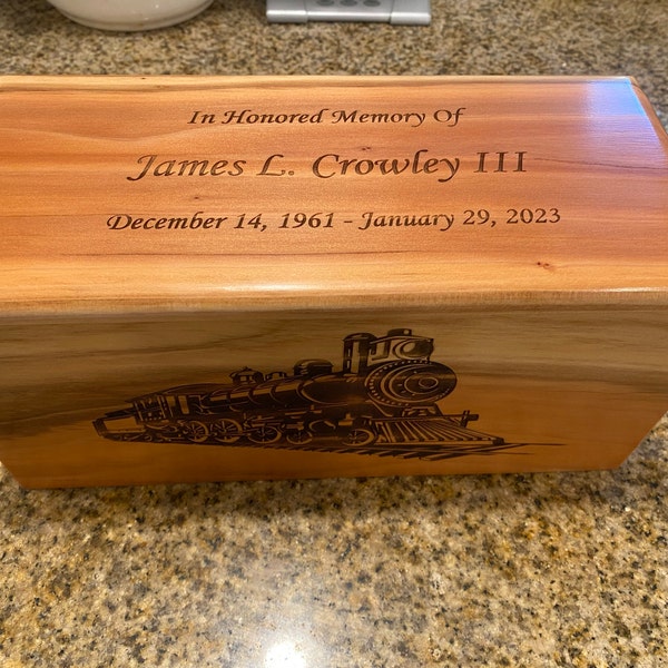 Adult Wood Cremation Urn - Train - Locomotive - Steam Engine Urn - Etsy