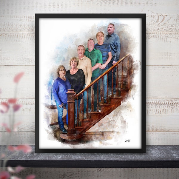 Custom Portrait From Photo, Kids Portrait, Digital Art, Watercolor ...