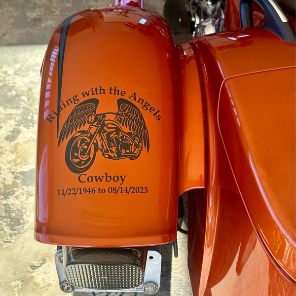 Riding With the Angels Decal | in Loving Memory Decal | Motorcycle ...