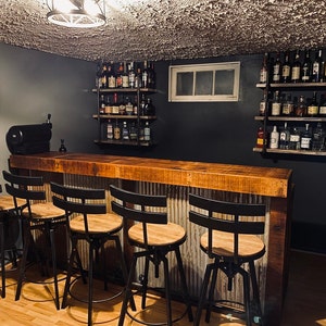 Custom Stained Rustic Bar - Etsy