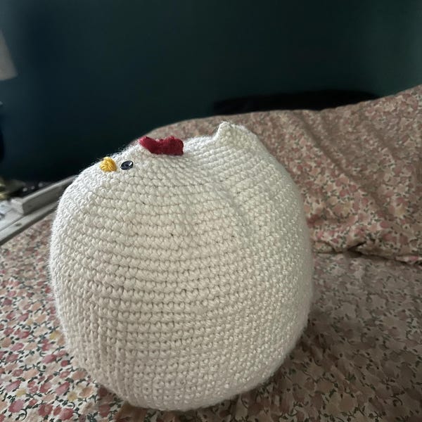 Farmhouse Crochet Giant Chubby Chicken Crochet Chicken Decor Chicken ...
