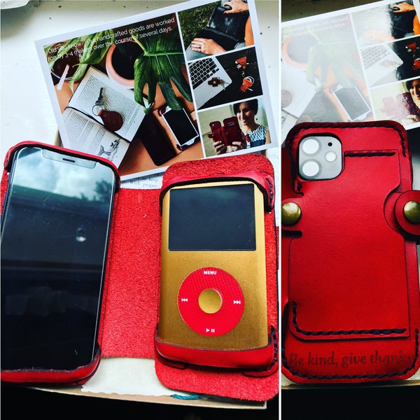 Leather Double Phone Case, Dual Phone Case for Work and Personal - Etsy