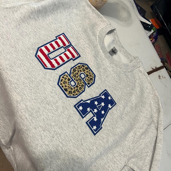 Orange Checkered Game Day Patch, Iron on Patch, Chenille Sequin Patch, DIY Patch, Preppy ...