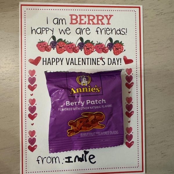 Fruit Snack Class Valentine Printable | School Valentine Snack Tag ...