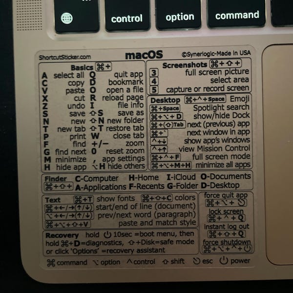 Word (for Mac) Cheat Sheet Reference Guide Shortcut Sticker - Black ...