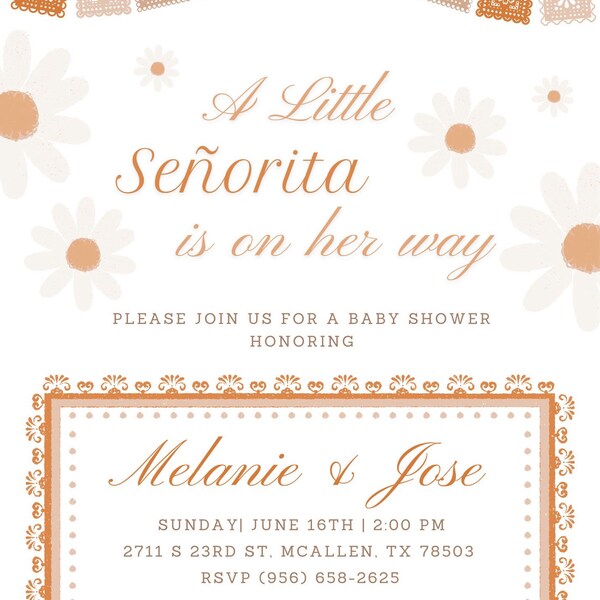 Es Niña - Baby Shower Invite in Spanish - It's a Girl - Spanish ...
