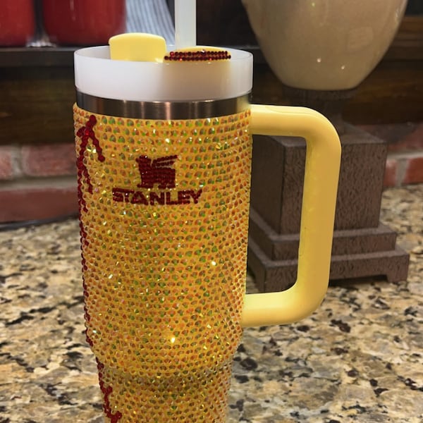 Softball Rhinestone Stanley Tumbler - Etsy