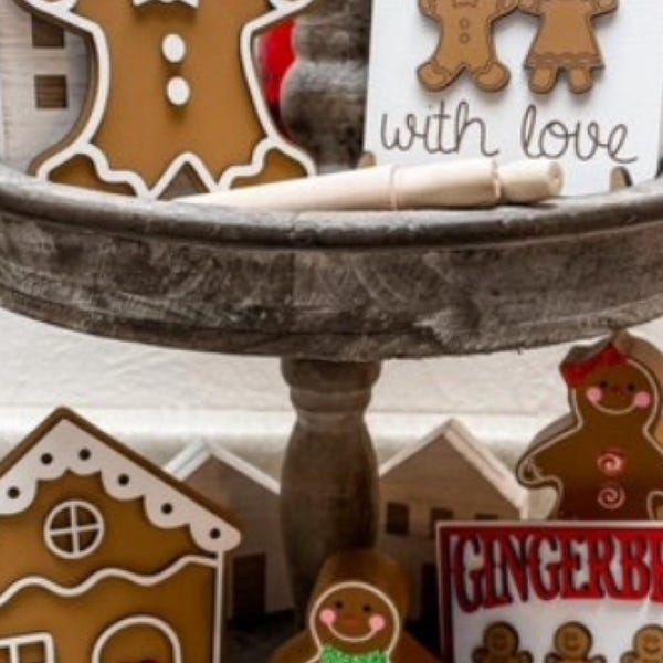 Gingerbread Tier Tray-gingerbread 3D Mini Signs-baked With Love ...