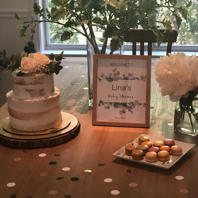 Greenery Baby Shower Signs Pack Green Leaves Welcome Sign Printable ...