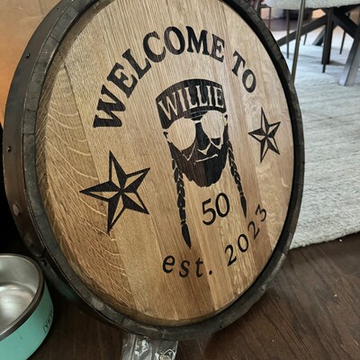 Custom Bourbon Whiskey Barrel Head Lid Laser Engraved Logo - Etsy