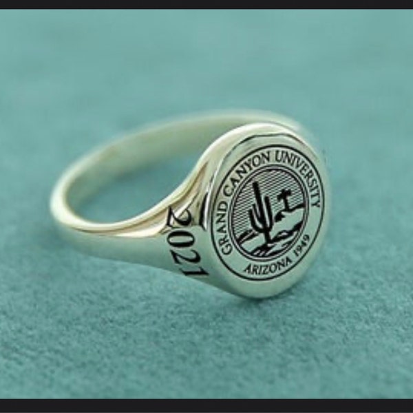 Silver Class Ring, University Ring, Gradiation Gift, School Ring,signet ...