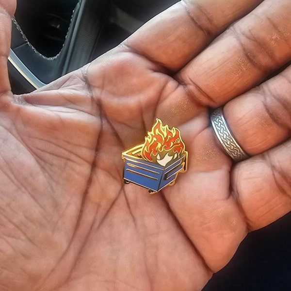 Blue Dumpster Fire Hard Enamel Lapel Pin - Etsy