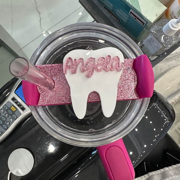 Stanley Tumbler Name Plate,dental Assistant Gift,stanley Dental Name ...