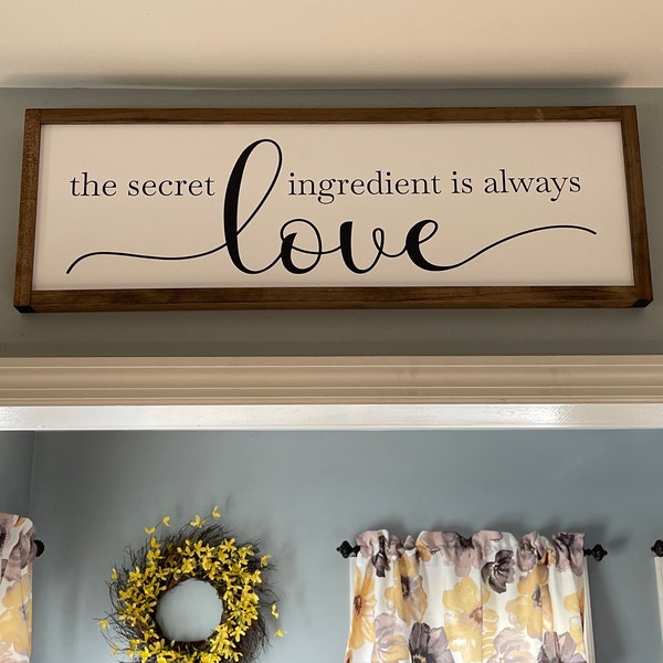 Kitchen Sign, the Secret Ingredient is Always Love Sign, Kitchen Wall ...