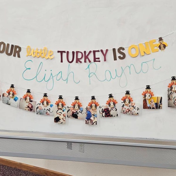 Turkey Photo Banner - Turkey Milestone Banner - Turkey Birthday Banner ...