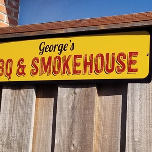 BBQ & Smokehouse Sign, Personalized Chef Smoker Cook Name Kitchen Sign ...