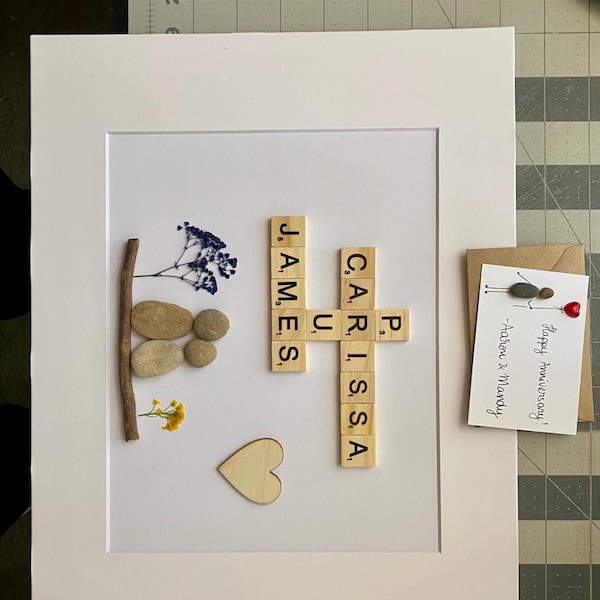 Fall Tree Pebble Art Picture Frame, Falling Leaves, Autumn Wall Hanging ...