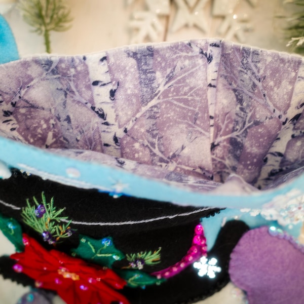 Handmade Christmas Stocking Liner in Festive Green Fabric | Bucilla ...