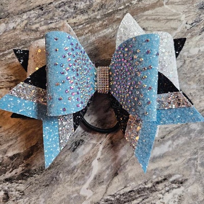 Large 7 Rhinestone, Red Sparkle Cheer Bow// Triple Threat Cheer Bow ...