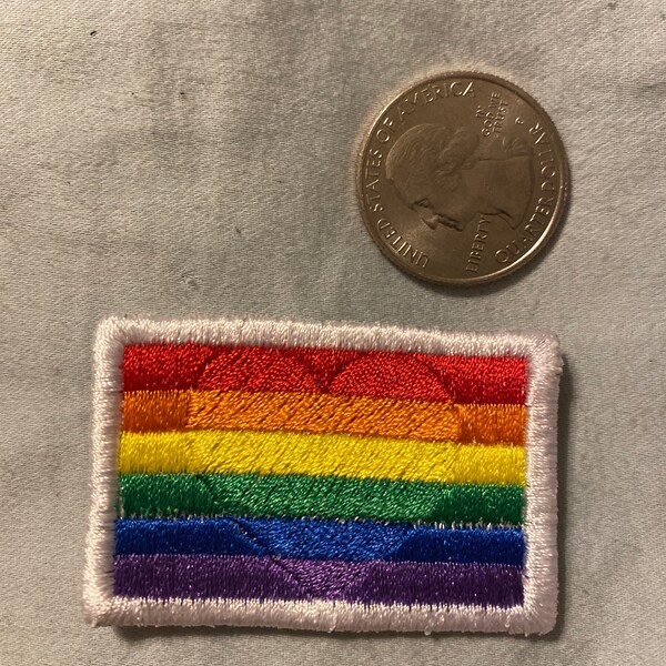 1 Patch, Sew-on, 2 X1.3 Inch, LGBTQ+ Pride Flag, Heart in Center - Etsy