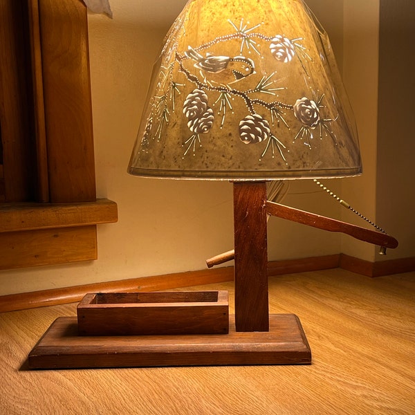 Chickadee Pine Cone Lamp Shade: Rustic Bird Clip-on Shade - Etsy