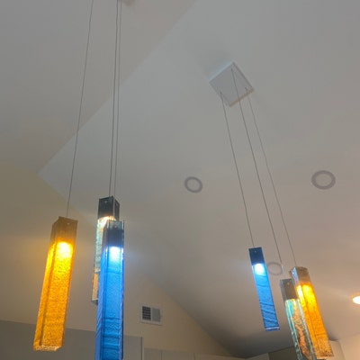 Sea Glass, Kitchen Décor. Blown Glass Pendant Lights for Kitchen Island ...