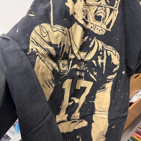 Josh Allen Handmade Bleached T-shirt: Faded Black Cotton Unisex Tee - Etsy