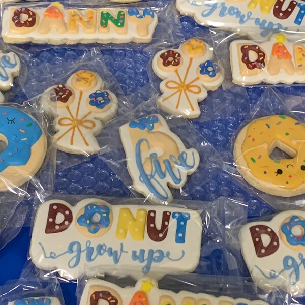 Donut Cookies - Donut Grow up Themed Cookies - Etsy