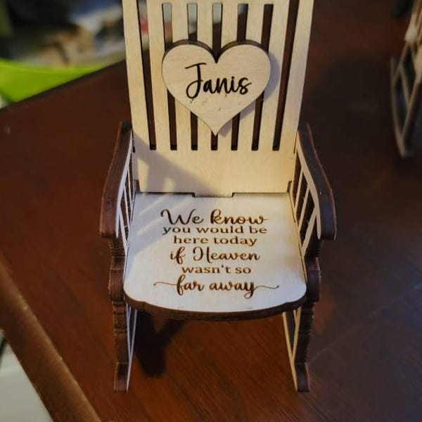 Engraved Vintage Rocking Chair, Wedding Place Setting, Memorial Chairs ...