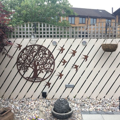 Metal Owl Fence Topper Garden Art Outdoor Ornaments Rusted - Etsy