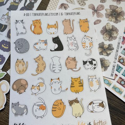 29 Cute Cat Planner Stickers, Cat Lover Planner Stickers, Cat Stickers ...