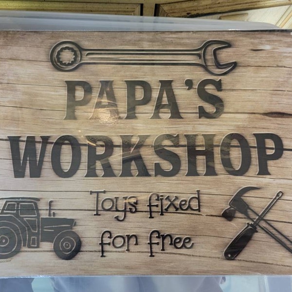 Workshop Signs for Grandpa, Papa, Poppa, Pappy, Abuelo, Daddy, Papaw ...