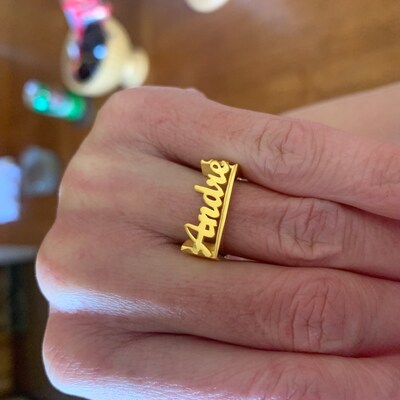Personalized Name Ring Cursive Font Name Ring Custom Name - Etsy