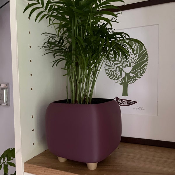 Rounded Cube Pot, Planter, Pot With Feet, Coloured Pot, Indoor Plant ...