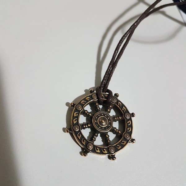 Dharma Pendant Wheel of Life Samsara Bronze Amulet Buddhist Talisman ...