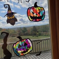 Pumpkins Suncatcher Kit Halloween Craft Class Party Activity Mess Free ...