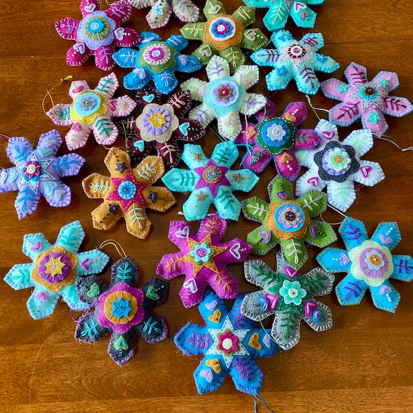 PDF Embroidery Pattern: Felt Snowflakes, NO Instructions Included!! - Etsy