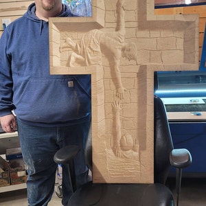 Digital Engraving File jesus Cross Well 3D Illusion File for - Etsy
