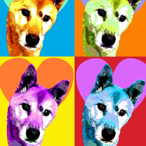 Custom Pet Portrait Pop Art - 11 X 14" - Etsy